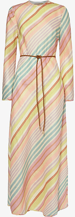 Zimmermann Womensstripe Halliday Striped Linen axi Dress - ShopStyle