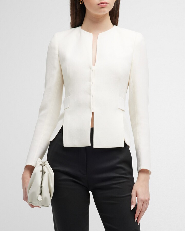 Akris Miriam Martingale-Waist Slit-Hem Crepe Jacket - ShopStyle