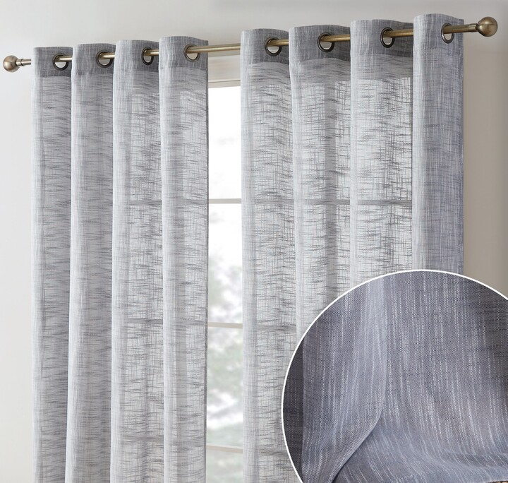 Home & Linens London Faux Linen Textured Sheer Privacy Sun Light ...