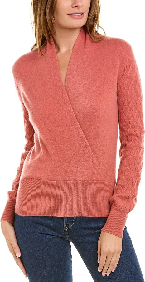 Sofia Cashmere Sofiacashmere Pointelle Wrap Cashmere Sweater - ShopStyle