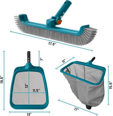 Zeki Shoggy Economy Swimming Pool Cleaning Kit - Fine Mesh Deep Pool ...