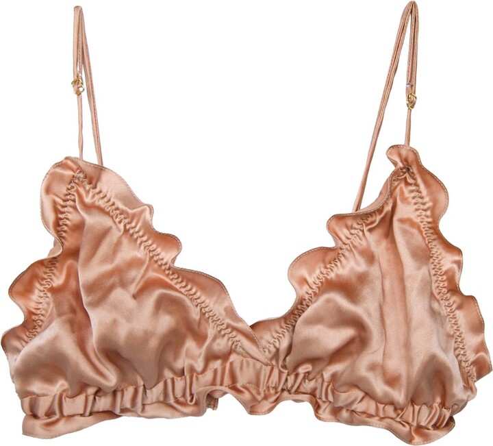 CREASE Women's Scalloped Triangle Bra - Rose Gold - ShopStyle