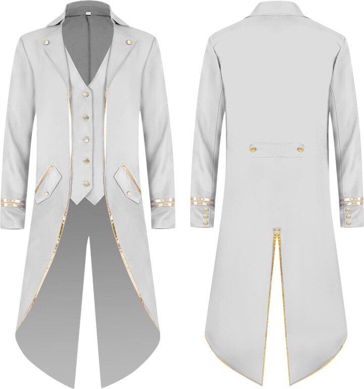 MILAX Men's Hooded Trench Coat Gothic Vampire Uniform Cosplay Costumes ...