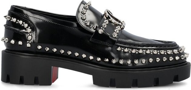 Christian Louboutin CL Moc Lug Spikes Loafers - ShopStyle