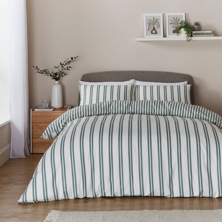 Dunelm Franklin Stripe Brushed Cotton Duvet Cover and Pillowcase Set ...