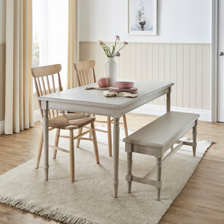 Dunelm Ariella Dining Table with Ariella Bench & Churchgate Dining ...