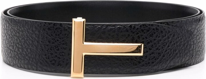 Tom Ford Logo-Lettering Leather Belt - ShopStyle