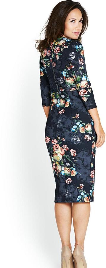 Myleene Klass Floral Print Scuba Midi Dress - ShopStyle