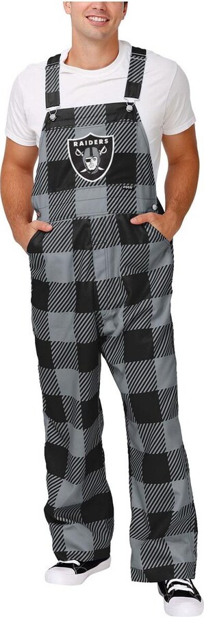Men's Foco Black Las Vegas Raiders Big Logo Plaid Overalls - ShopStyle ...