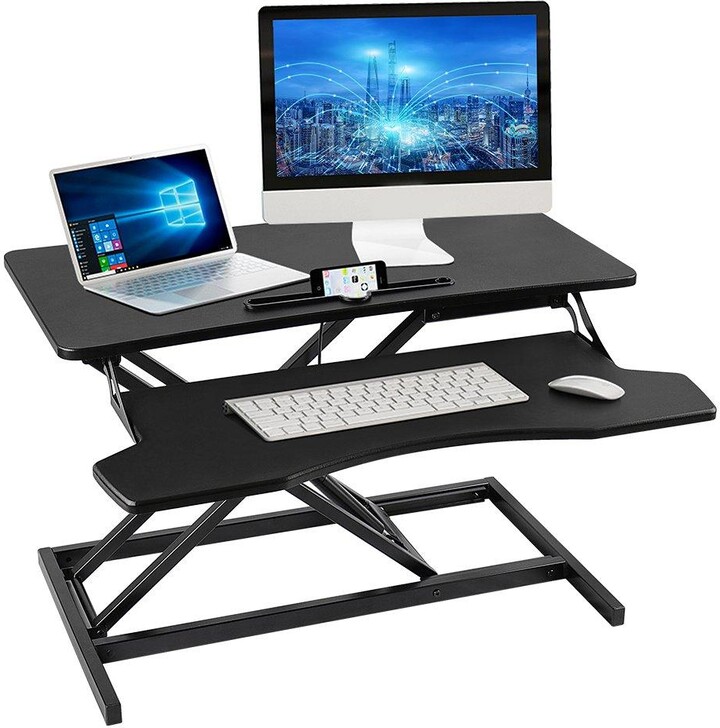 Rattantree Standing Desk Converter,Height Adjustable Sit Stand Desk ...