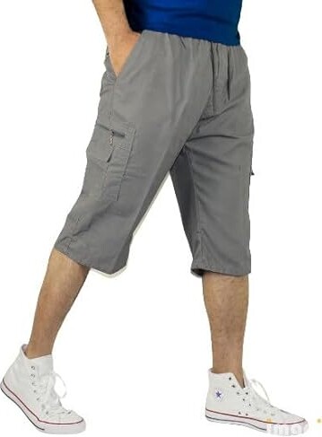 FiTMOST Mens Long Shorts 3/4 Below Knee Combat Three Quarter Cotton ...