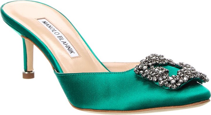 Manolo Blahnik Hangisimu 50 Satin Mule - ShopStyle