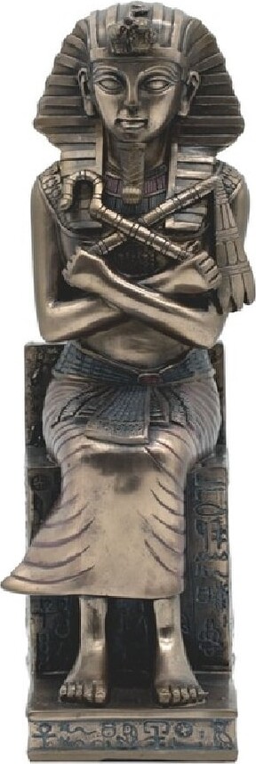 Q-Max 11"H Egyptian Pharaoh King Tut in Bronze Tutankhamun Statue Home Decor Figurine - ShopStyle