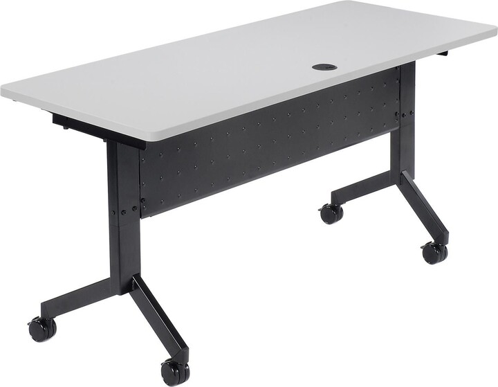 Global Industrial Flip-Top Training Table, 60" x 24", Gray - 24"L x 60 ...