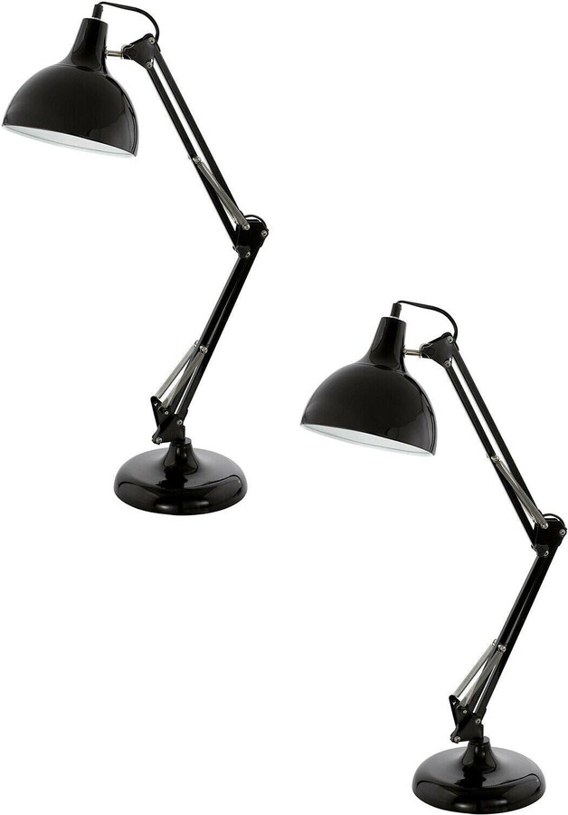 Loops 2 PACK Table Desk Lamp Black Flexible In Line Switch In Ine ...