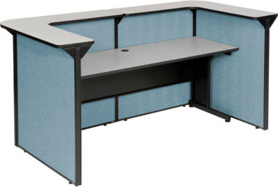 Interion U-Shaped Reception Station, 88"W X 44"D X 44"H, Gray Counter ...