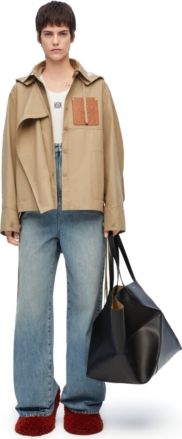 Loewe Luxury Hooded parka in cotton - ShopStyle Coats