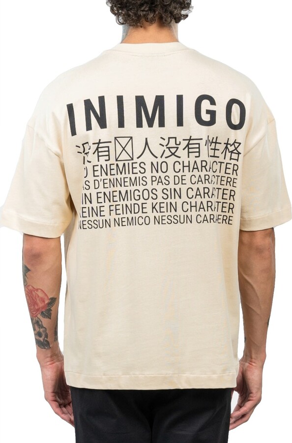 Men's Neutrals Inimigo Stamp Oversized Classic Raw T-Shirt - ShopStyle