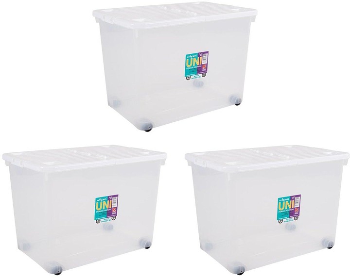 Wham Set of 3 80 Litre Wheeled Plastic Storage Boxes - ShopStyle