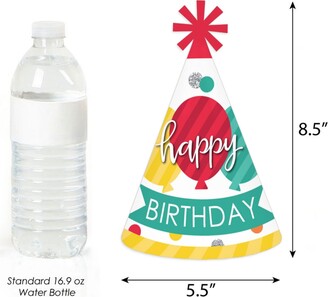 Big Dot Of Happiness Colorful Happy Birthday - Cone Happy Birthday ...