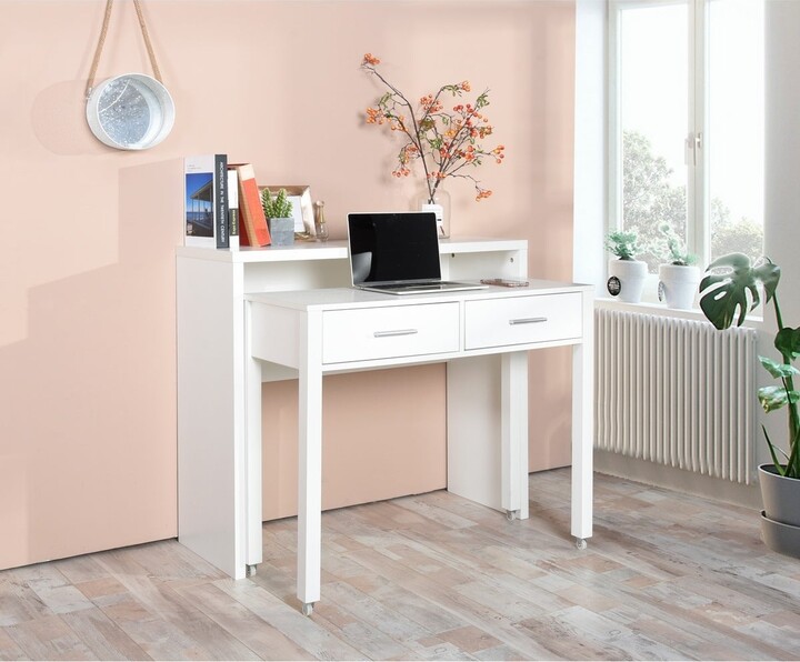 Computer Desk/ Writing Desk/Console Table with 2 Separate desk, Pull ...