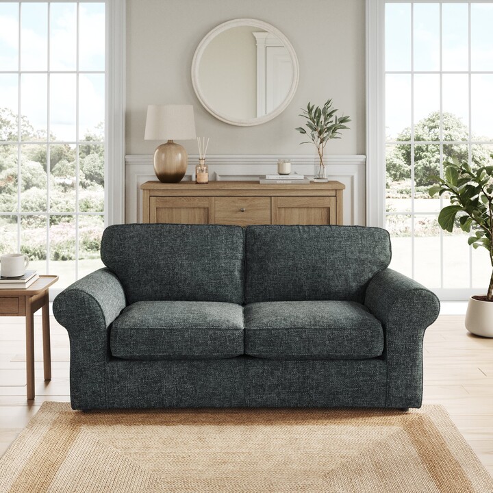 Dunelm Flori 2 Seater Sofa Bed, Chunky Chenille Navy - ShopStyle