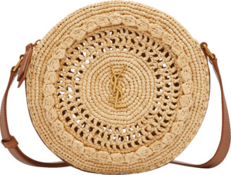 Saint Laurent Round Raffia Crossbody Bag - ShopStyle
