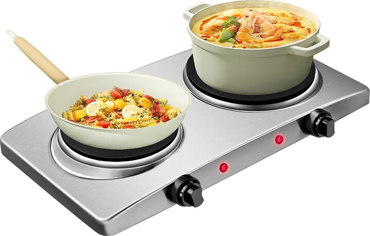 Costway 1800W Double Hot Plate Electric Countertop Burner Stainless ...