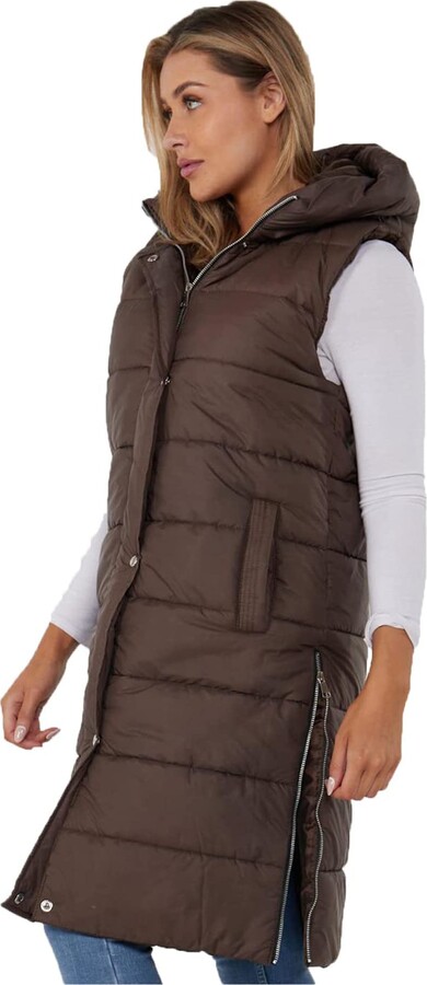 Candid Styles Ladies Warm Padded Gilet Body Warmer Jacket#(Chocolate # UK 8 - ShopStyle Jackets