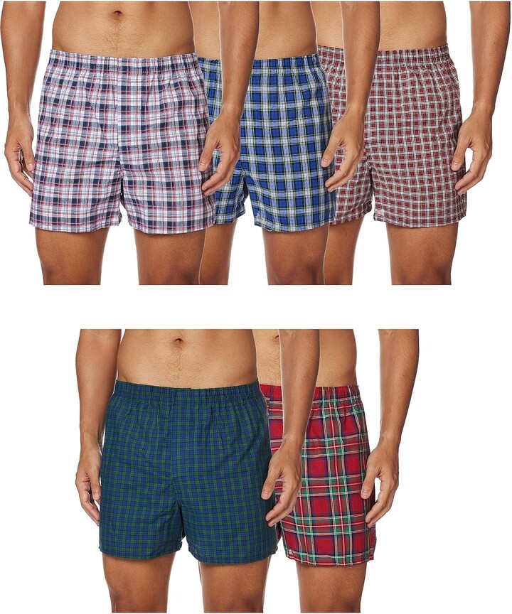 Hanes Ultimate Men's TAGLESS® Tartan Boxers with Comfort Flex® Waistband 5-Pack - ShopStyle