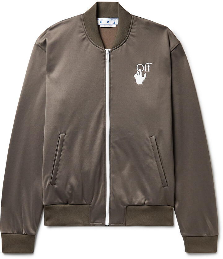 Off-White Slim-Fit Embroidered Tech-Jersey Track Jacket - ShopStyle