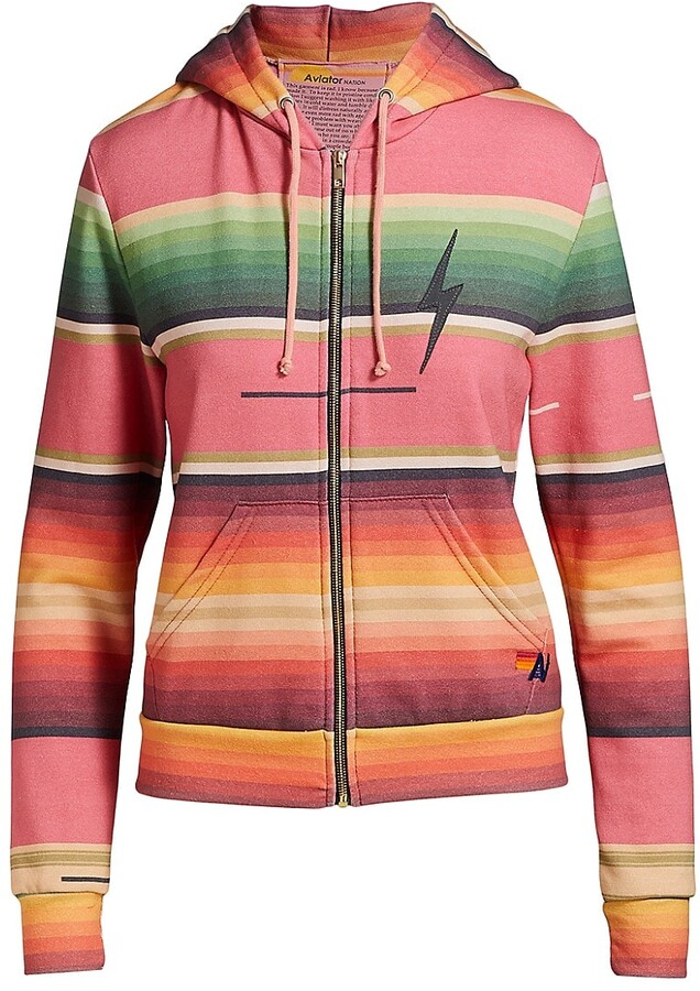 Aviator Nation Serape Bolt Stitch Hoodie - ShopStyle