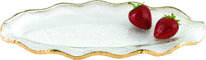 Homezia 14 Mouth Blown Wavy Edge Gold Leaf Platter - ShopStyle Lazy Susan