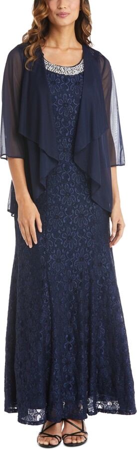 R & M Richards Women's Beaded Dress & Flyaway Jacket - ShopStyle