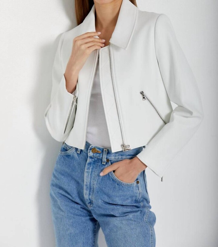 Susan Bender Relaxed Flight Jacket In White - ShopStyle