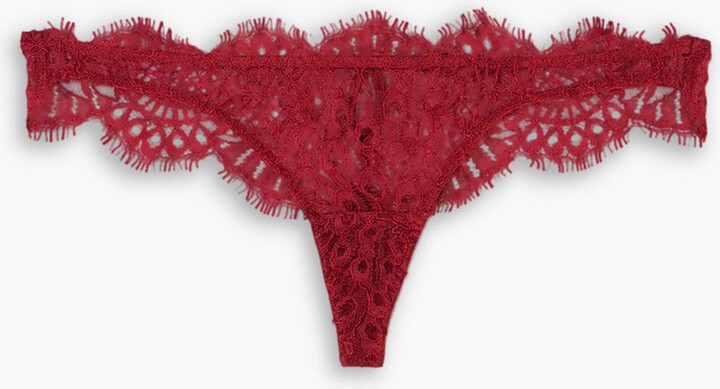 Coco de Mer London Astrantia scalloped corded lace low-rise thong ...
