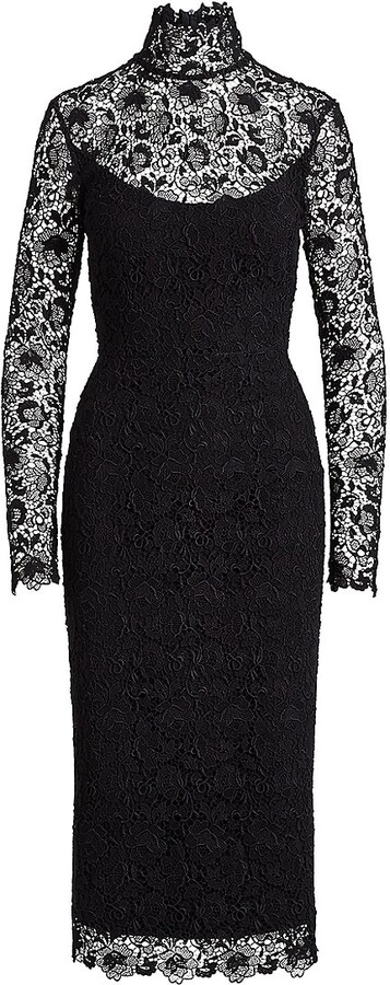 Ralph Lauren Collection Liesel Lace Long-Sleeve Cocktail Dress - ShopStyle