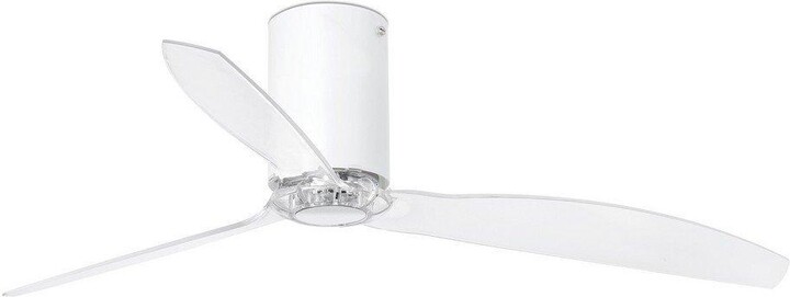 Netlighting MiniTube Matt White Transparent Ceiling Fan With DC Motor ...