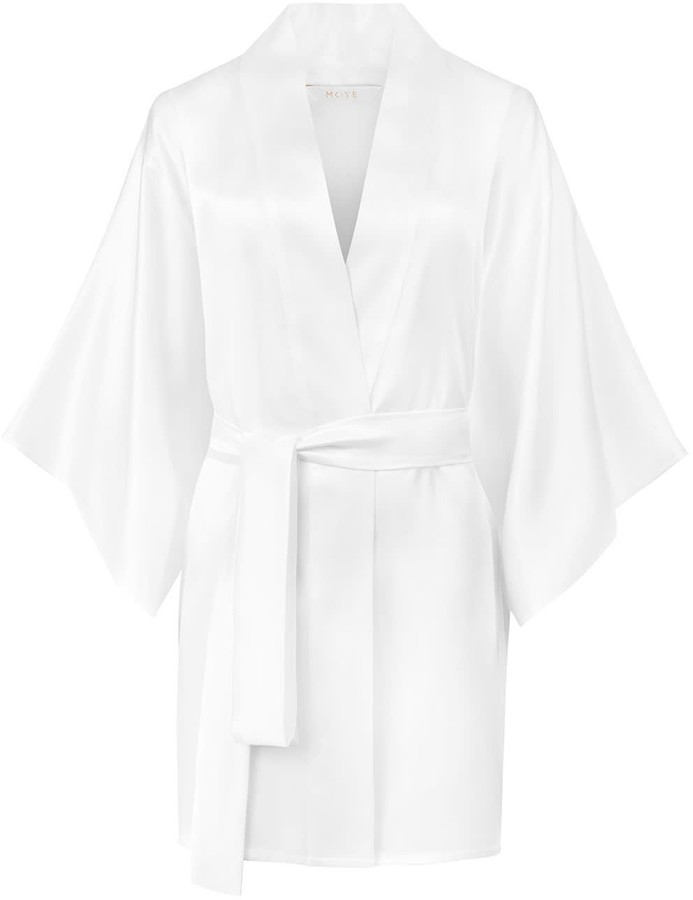 Silk Robe Kimono Style - White - ShopStyle