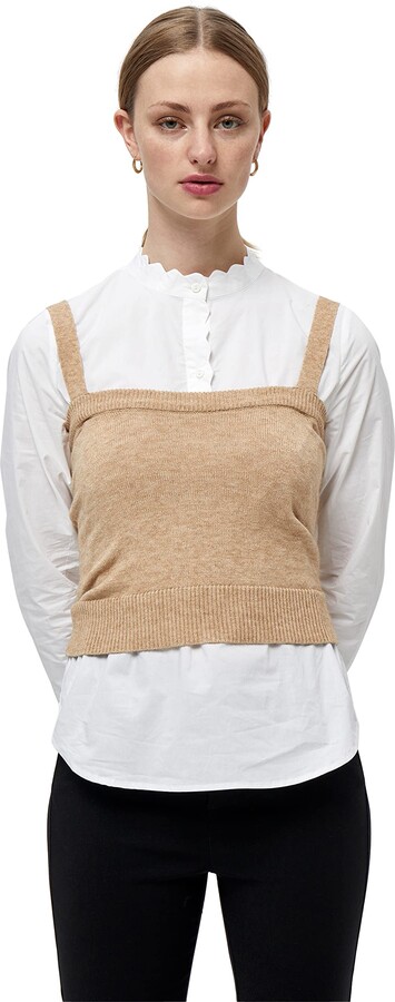 Minus Women's Mary Knit Top 733 Light Leather Brown Melange S - ShopStyle