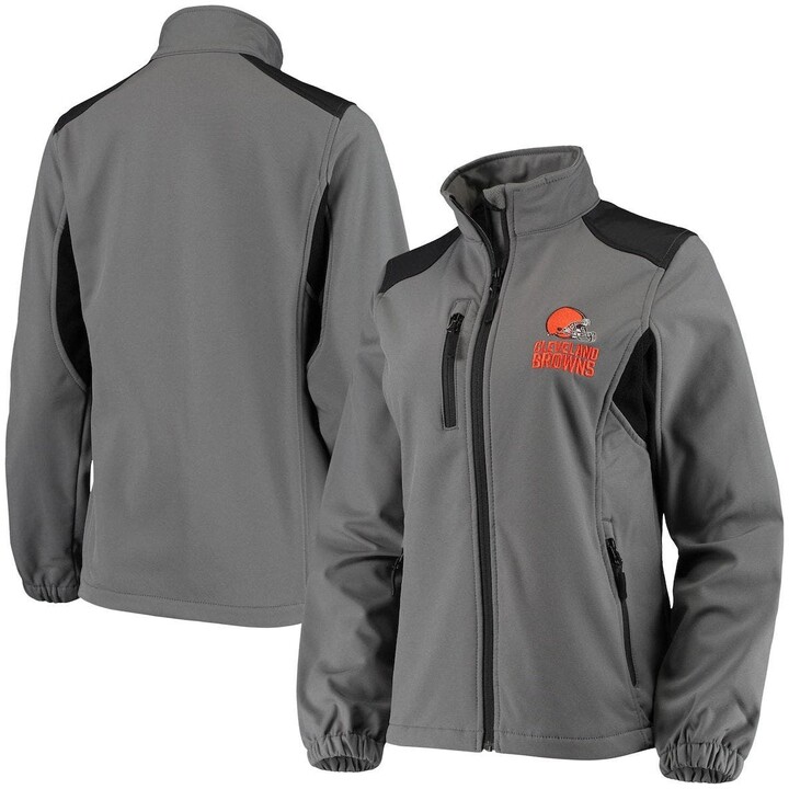 Women's Dunbrooke Gray Cleveland Browns Softshell Fleece Full-Zip ...