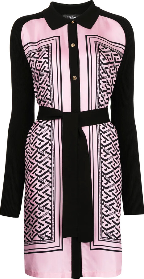 Versace Greca pattern knitted dress - ShopStyle