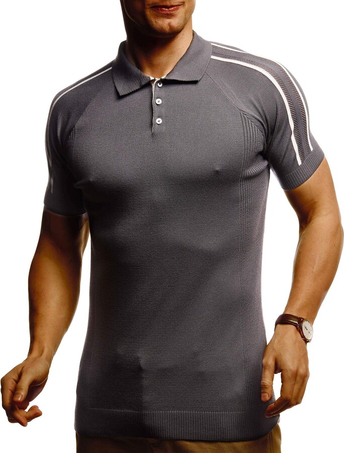 Leif Nelson Men's Basic Polo Shirts Summer T-Shirt Polo Shirts Slim Fit ...