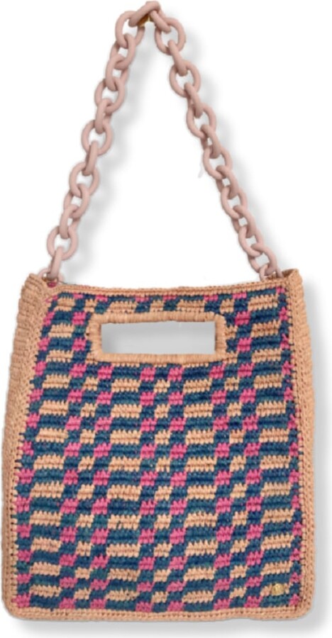 Sanabay Paris Raffia Bag Suzie Light Pink - Metallic Chain - ShopStyle