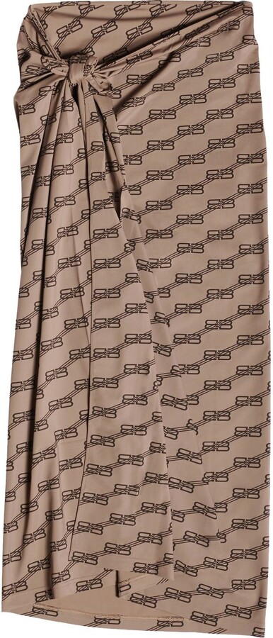 Balenciaga BB monogram-print pareo - ShopStyle Swimsuit Coverups