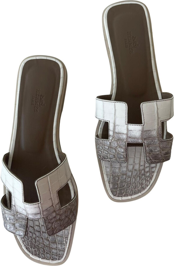 Hermes Oran crocodile mules - ShopStyle