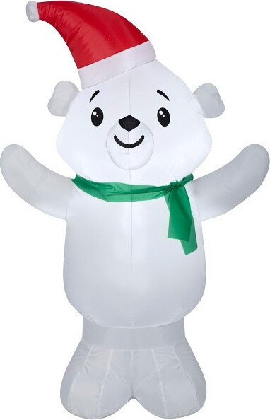 Gemmy Christmas Airblown Inflatable Polar Bear, 4 ft Tall, Multi ...