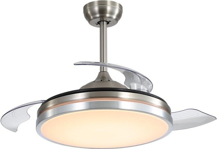H&O Direct 42-inch Acrylic Ceiling Fan Light with Retracted Blades ...