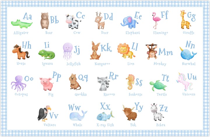 Etsy Laminated Placemat, Learning Alphabet Boy Kid Abc Kids Place Mat ...