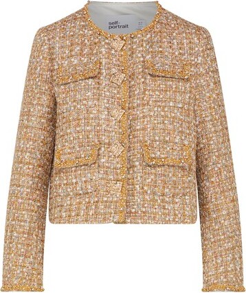 Self-Portrait Gold Tinsel Boucle Jacket - ShopStyle